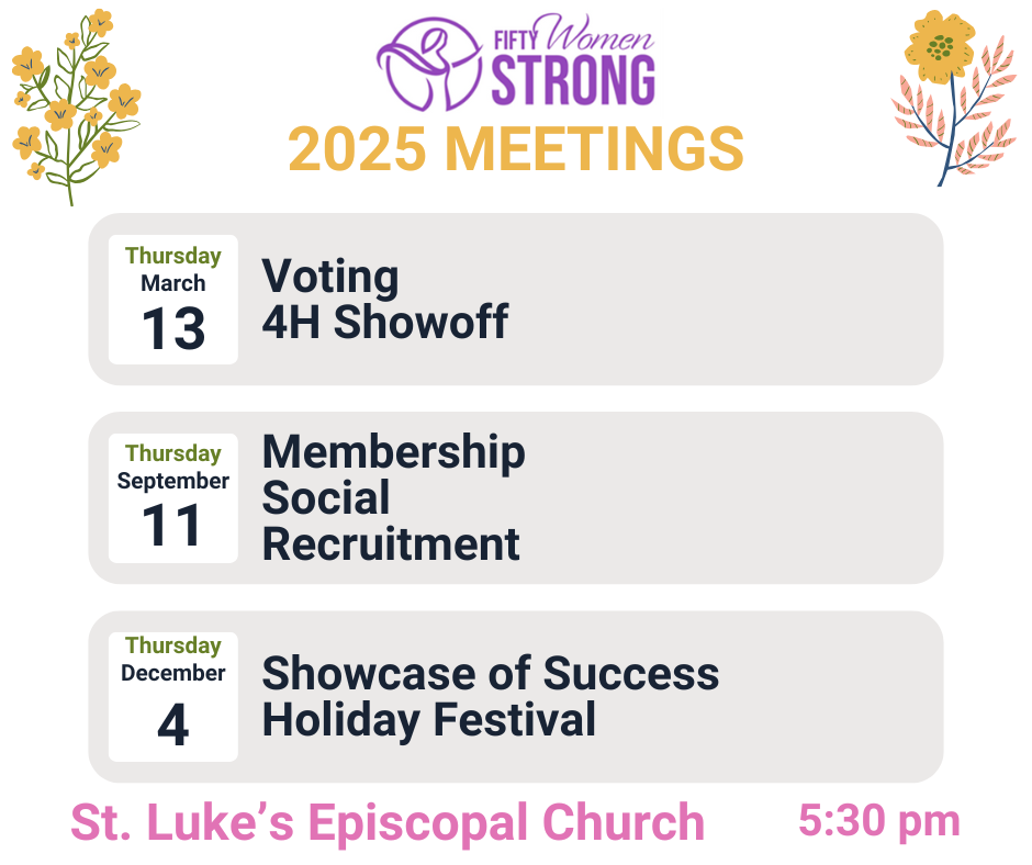 Upcoming Meetings – 50womenstrong